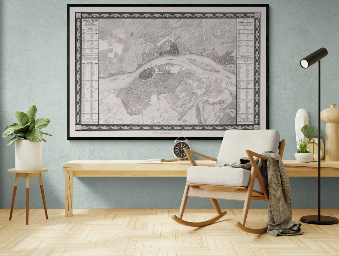 1828 Map of Budapest Hungary Antique Vintage European - Etsy