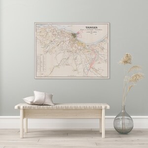 1924 Map of Tangier Morocco Historical North African Geography Vintage ...