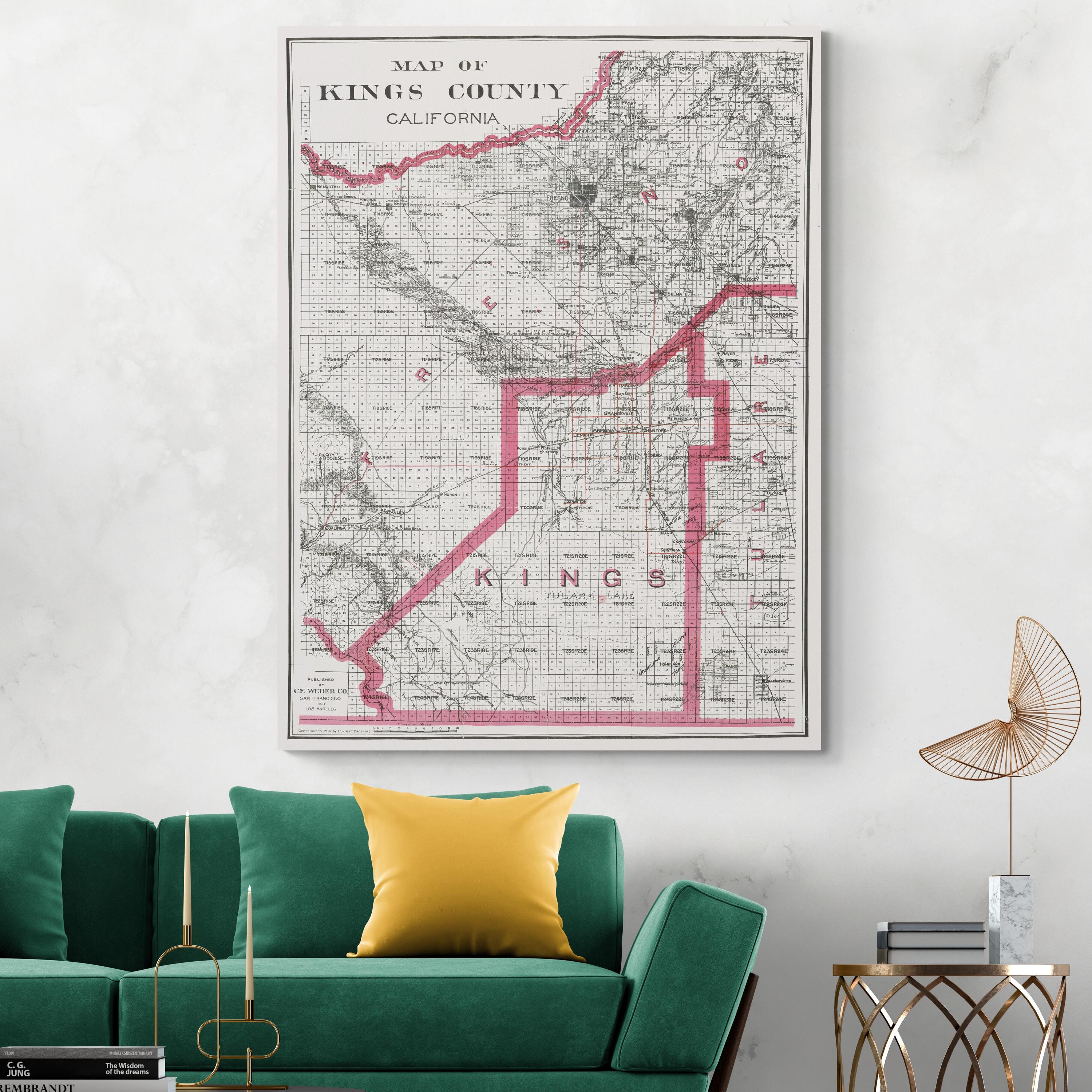 1914 Map of Kings County California – Central Valley Land Cartography ...
