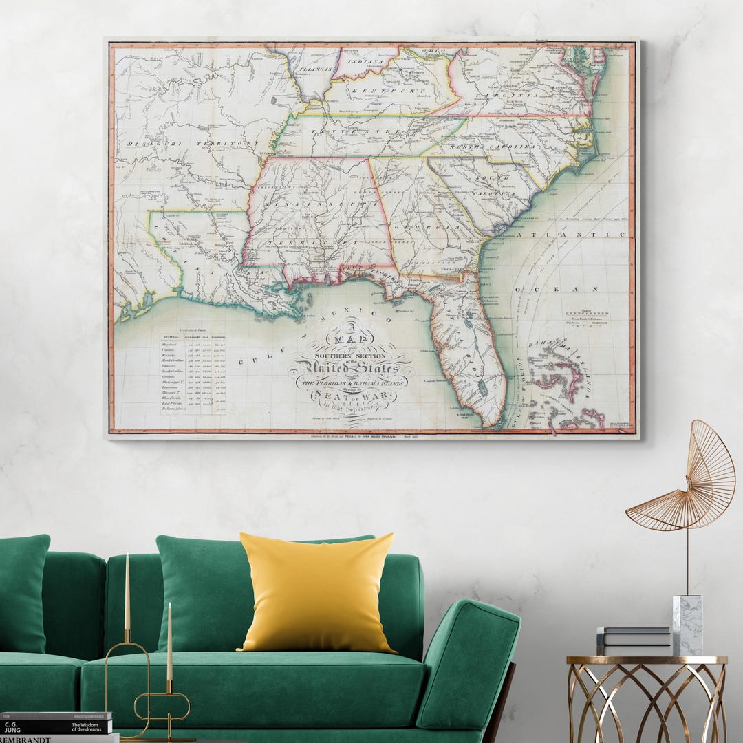 1813 Military Map of Southern United States – War of 1812 Theater ...