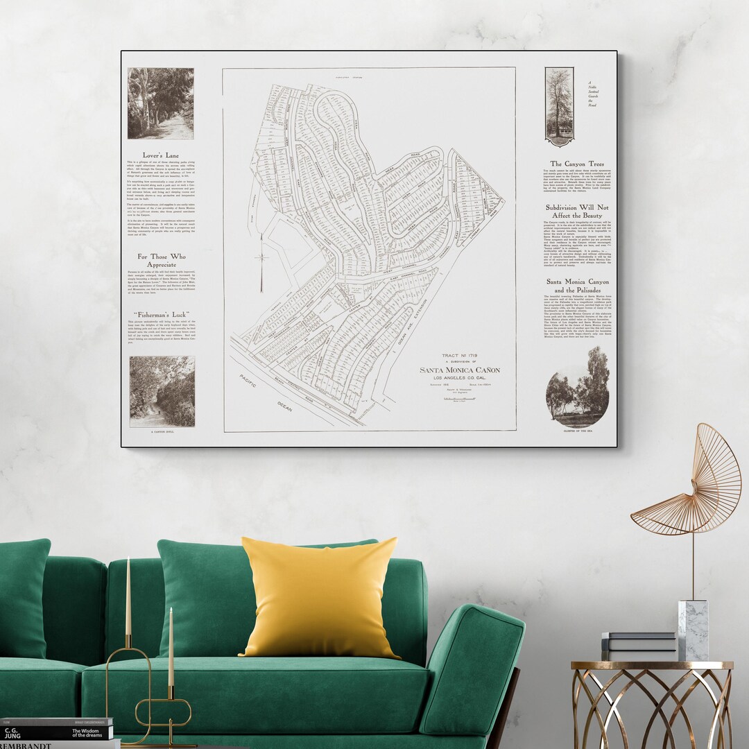 1912 Santa Monica Canyon Tract Map – Early Subdivision Plan – Property ...