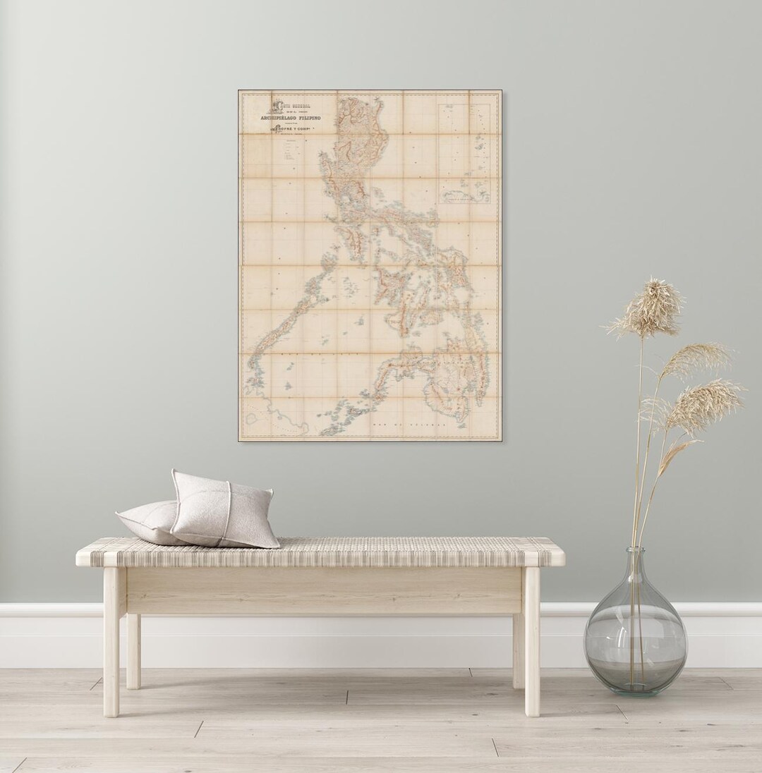 1897 Massive Map of the Philippines First Official Map of Philippine ...