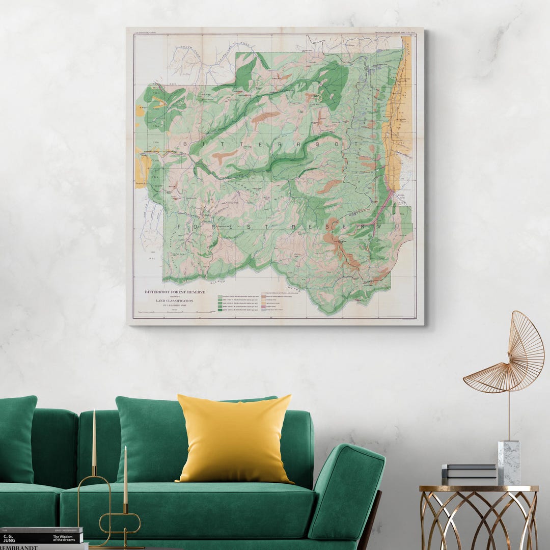 1898 Map of Bitterroot Forest Reserve – U.S. Forestry Map Showing ...