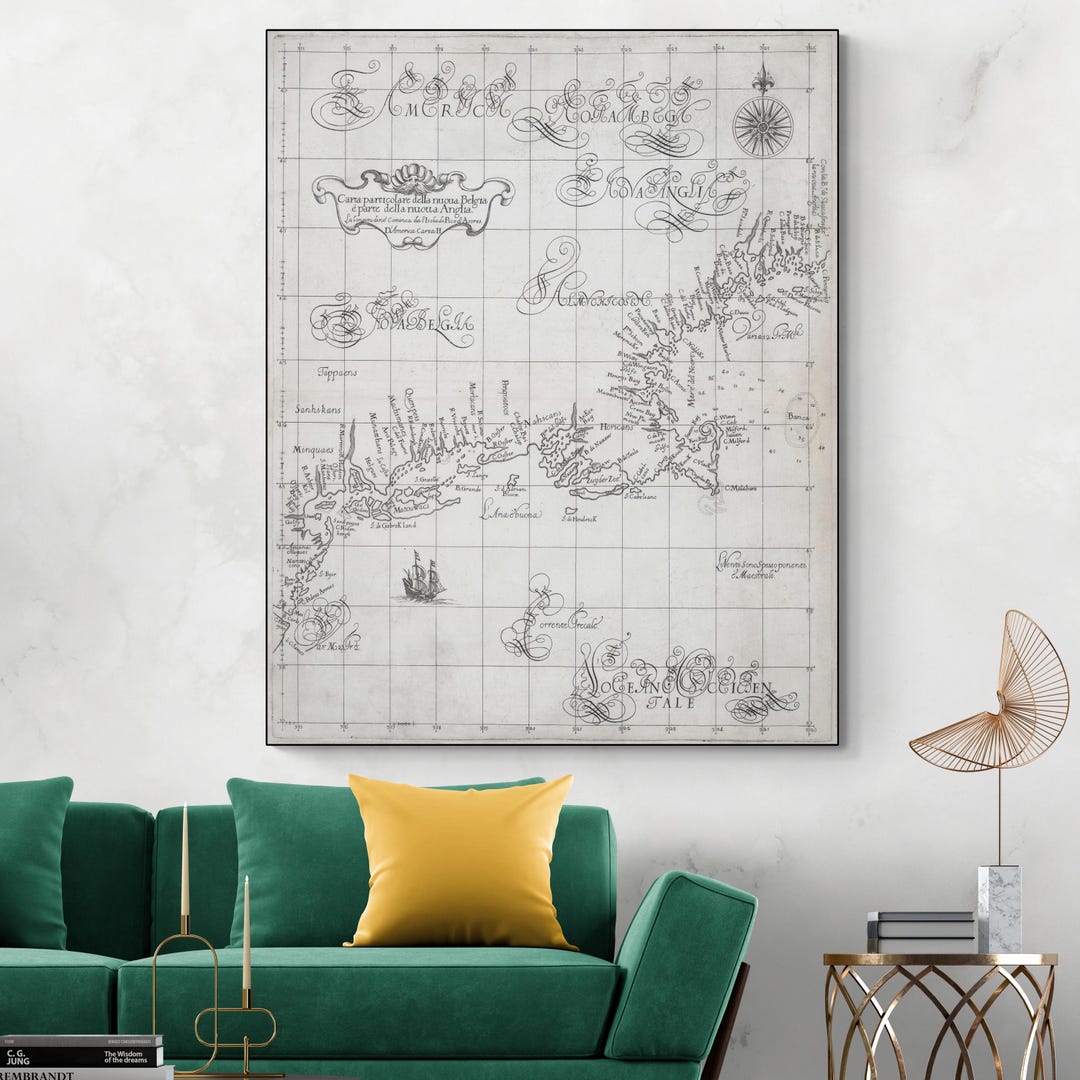 1646 Robert Dudley Sea Chart of New Netherlands & New England ...