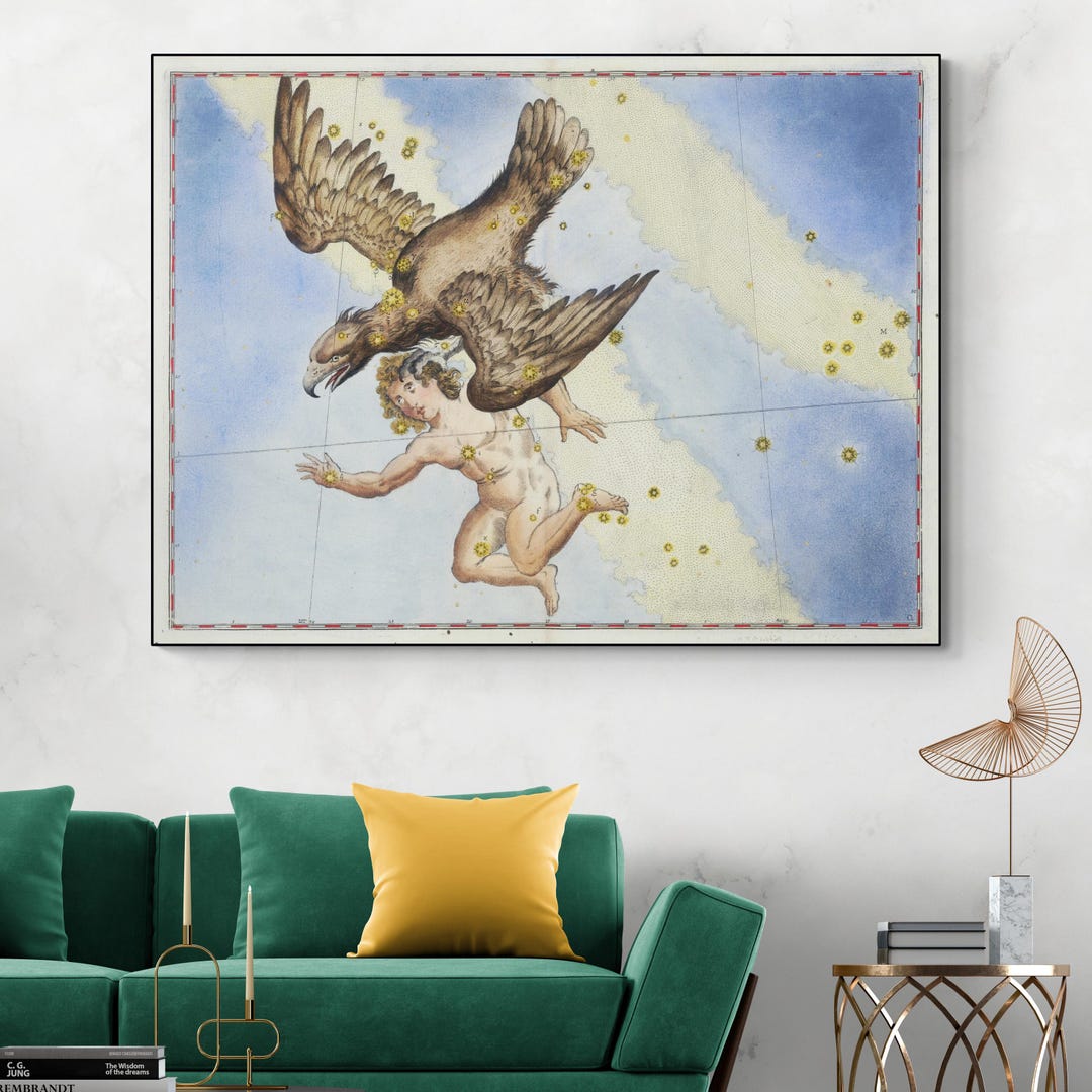 17th Century Aquila Zodiac Illustration Star Sign Constellation ...