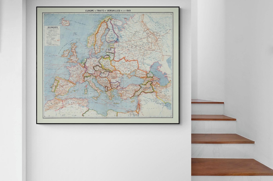 1919 Map of Europe After Treaty of Versailles Post World War 1 ...