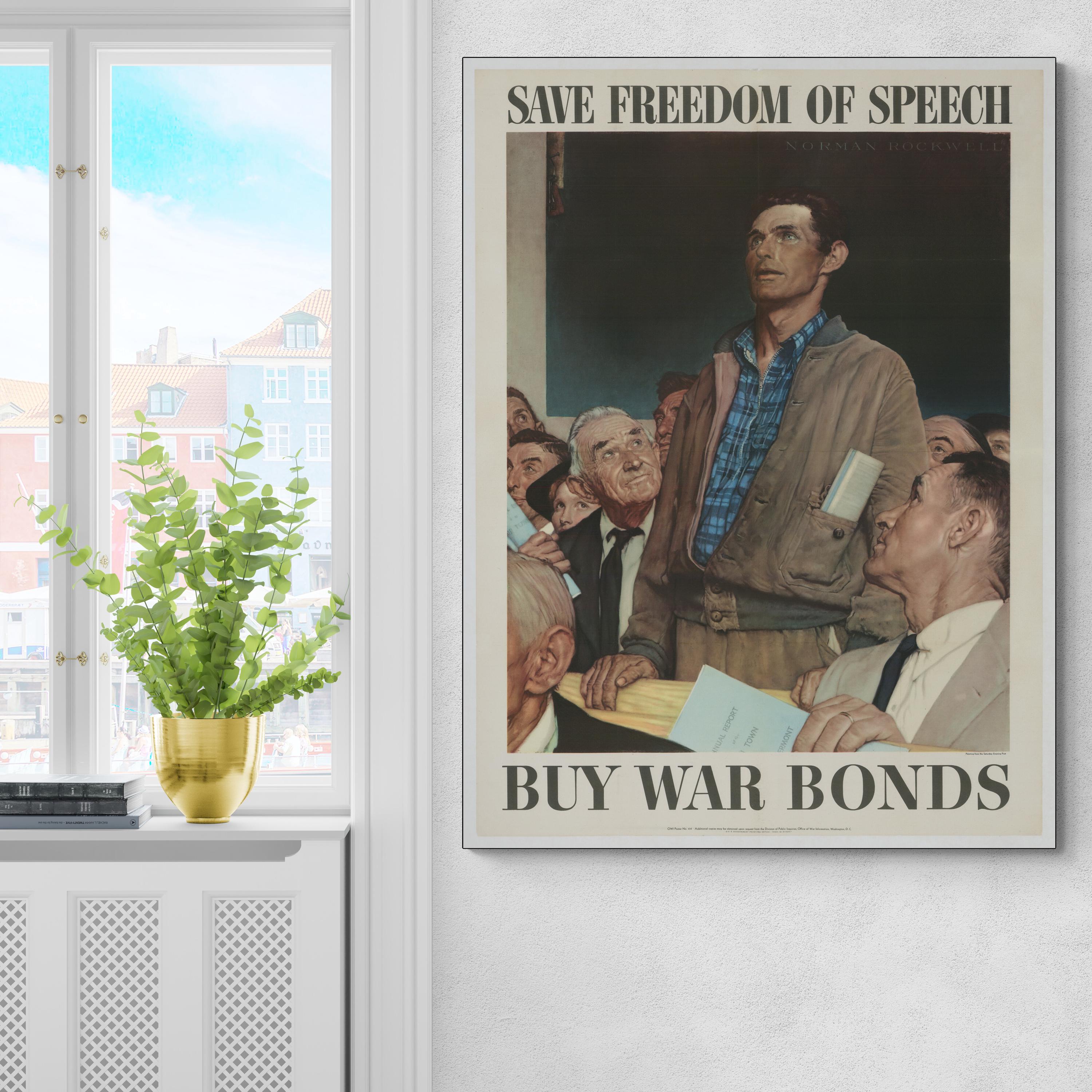 1943 Norman Rockwell “freedom of Speech” – WWII Poster From Fdr’s Four ...