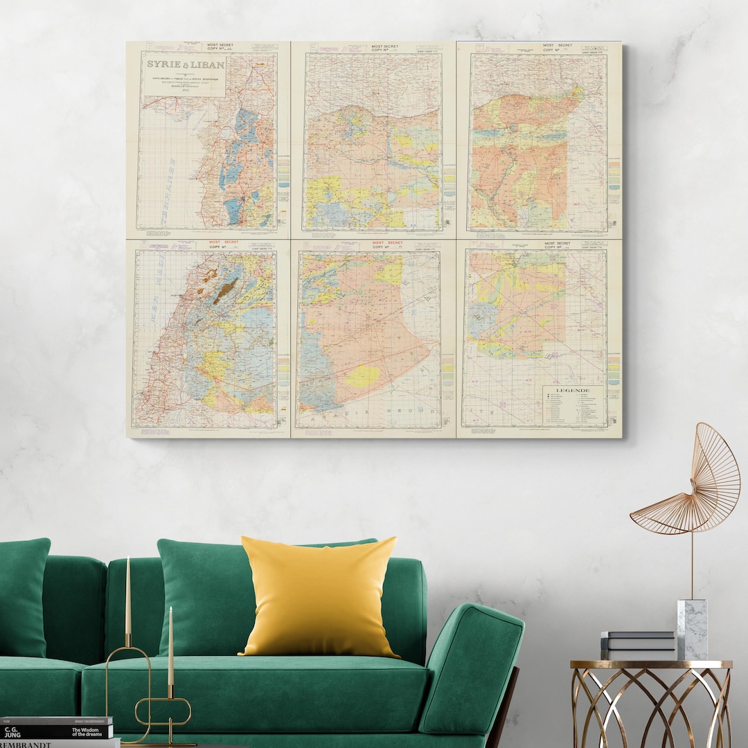 1942 Free French Forces Map of Syria and Lebanon – Top Secret WWII ...
