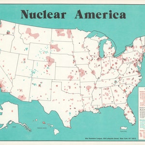 Map of Nuclear America Atomic US Nuclear Weapon Facilities Cold War ...