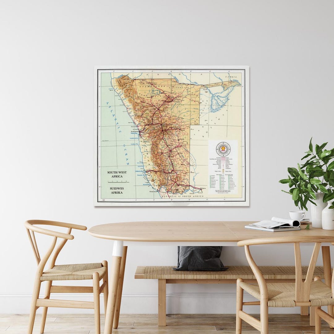 1965 Map of Namibia Africa Historical African Geography Vintage ...