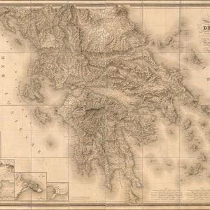 1826 Map of Greece Issued During the Greek War of Independence Antique ...