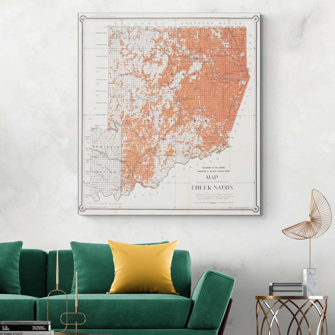 1901 Map of Creek Nation Indian Territory – Native American Tribal ...