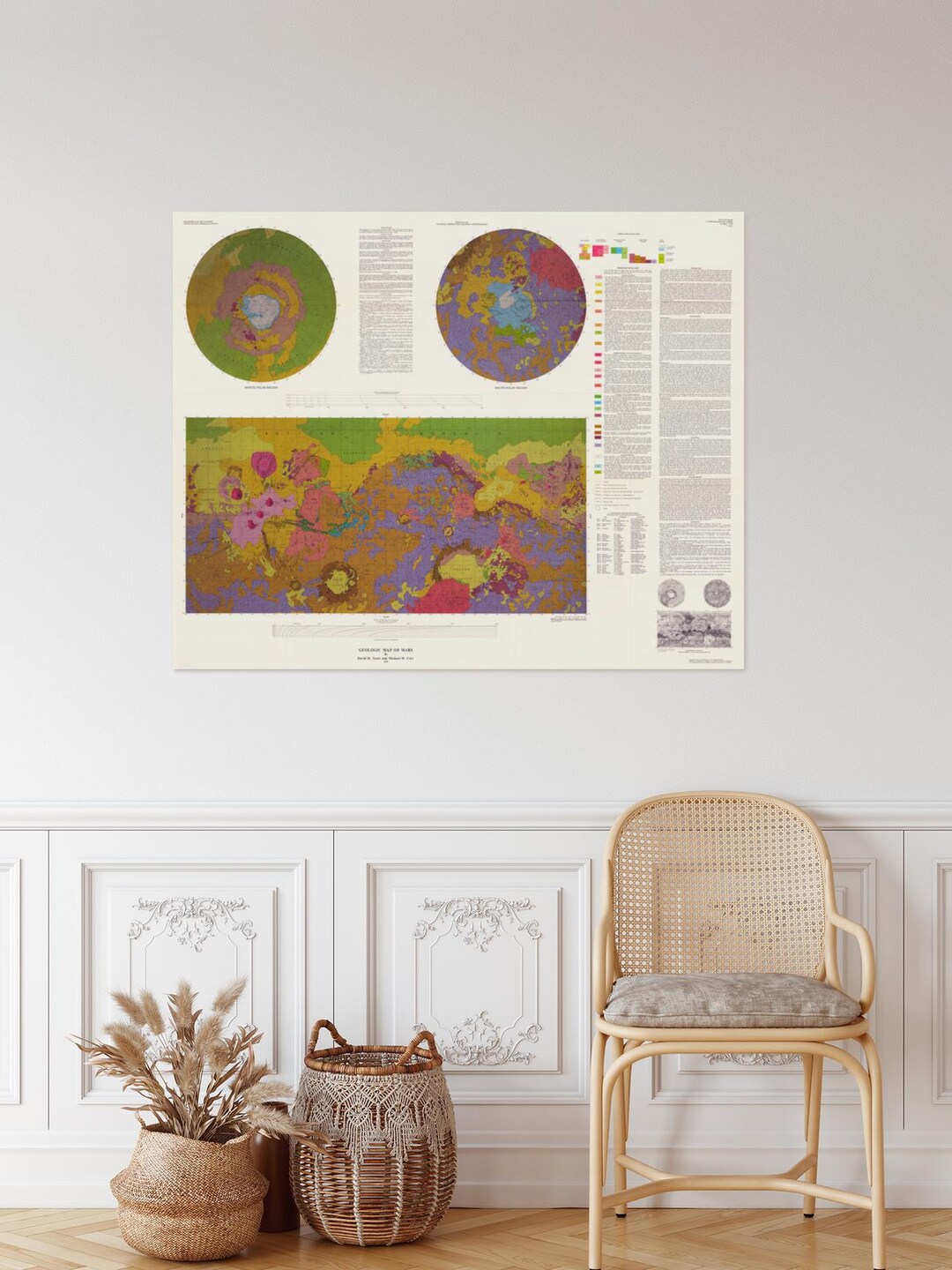 NASA Geological Map of Planet Mars Celestial Geologic Geography Diagram ...