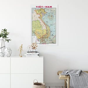 1949 Map of Vietnam Historical Asian Geography Vintage Vietnamese ...