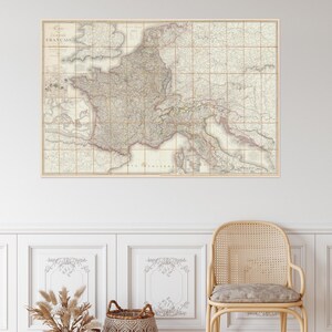 1813 Wall Map of France During First French Republic Napoleonic Empire ...