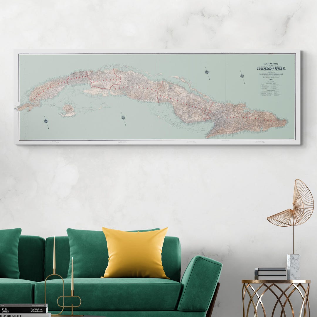 1897 Military Map of Cuba – Spanish-american War Era Plan Showing Troop ...