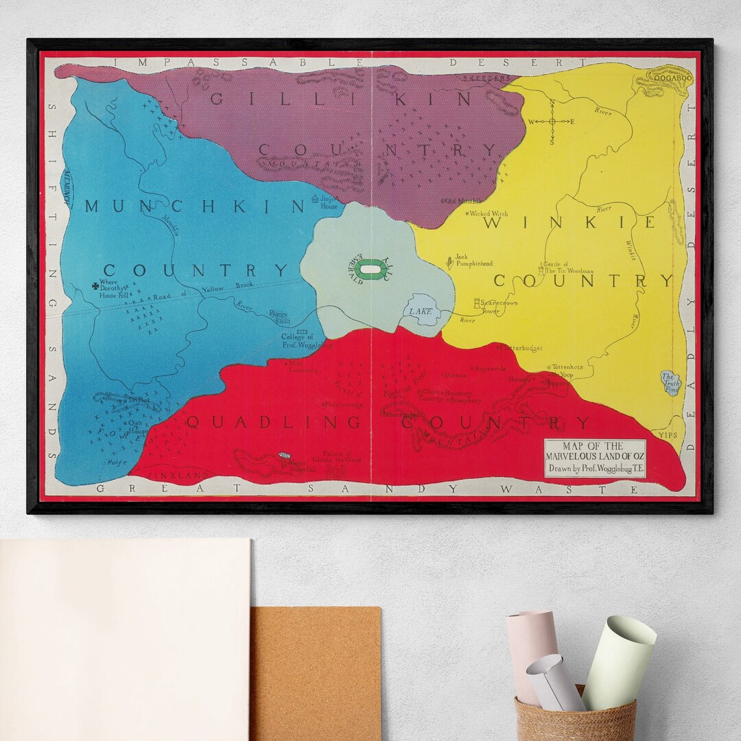 1920 Map of the Marvelous Land of Oz Fantasy Geography Nursery Literary ...