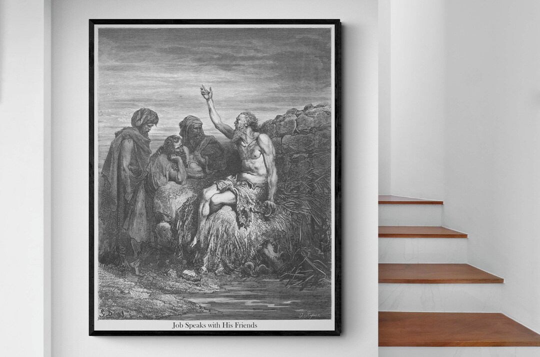 Job Speaks With His Friends Gustave Dore Antique Christianity Book of ...