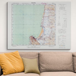 Mapa de Haifa de 1942: Mapa de la ciudad portuaria de Tierra Santa de ...