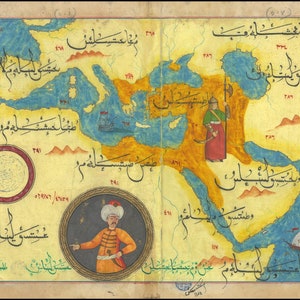 19th Century Map of the Ottoman Empire Antique Turkish Turkey Geography ...