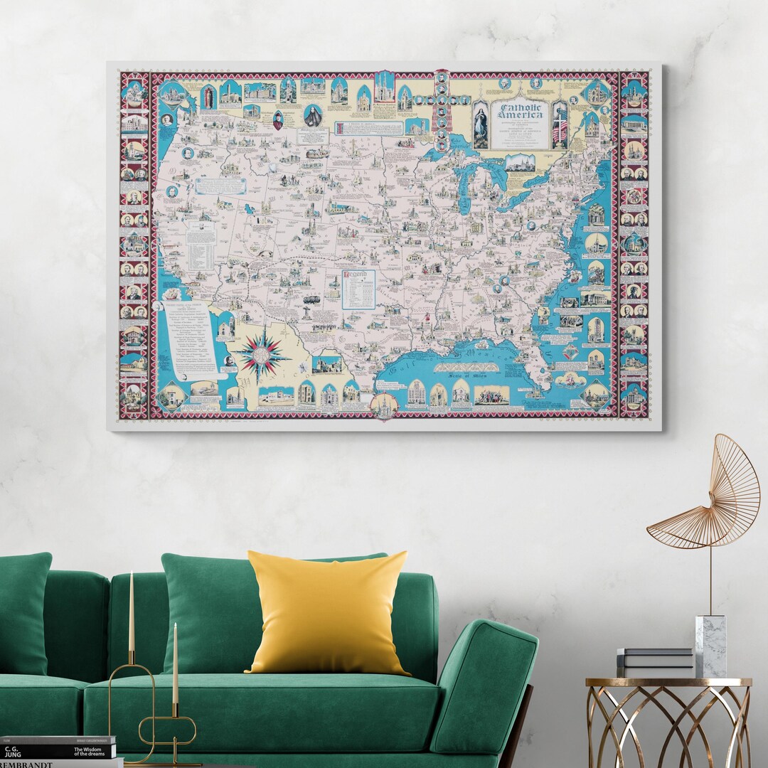 Pictorial Map of Catholic History in the United States – Illustrated ...