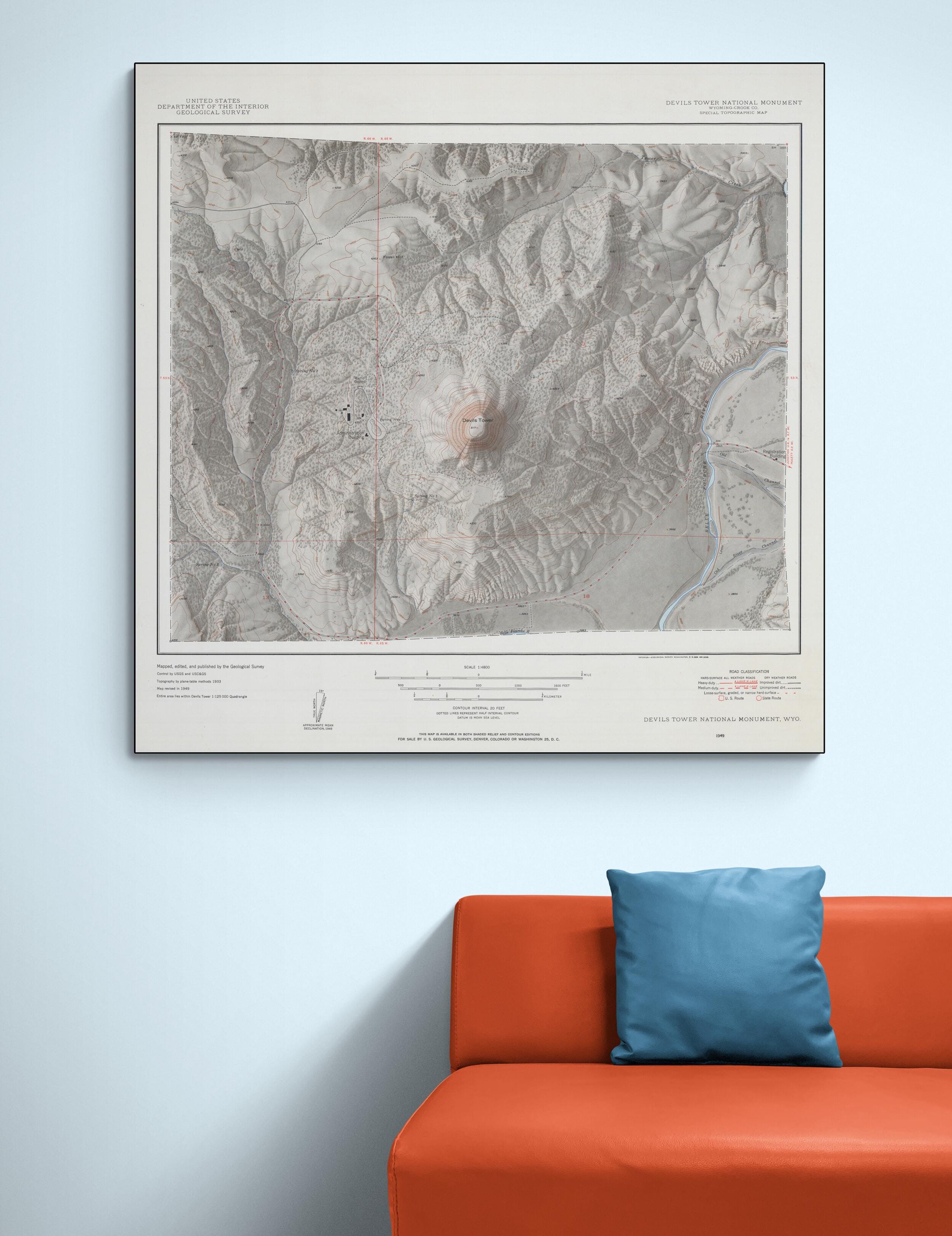 1949 Map of Devil's Tower National Monument – Geological Survey of ...