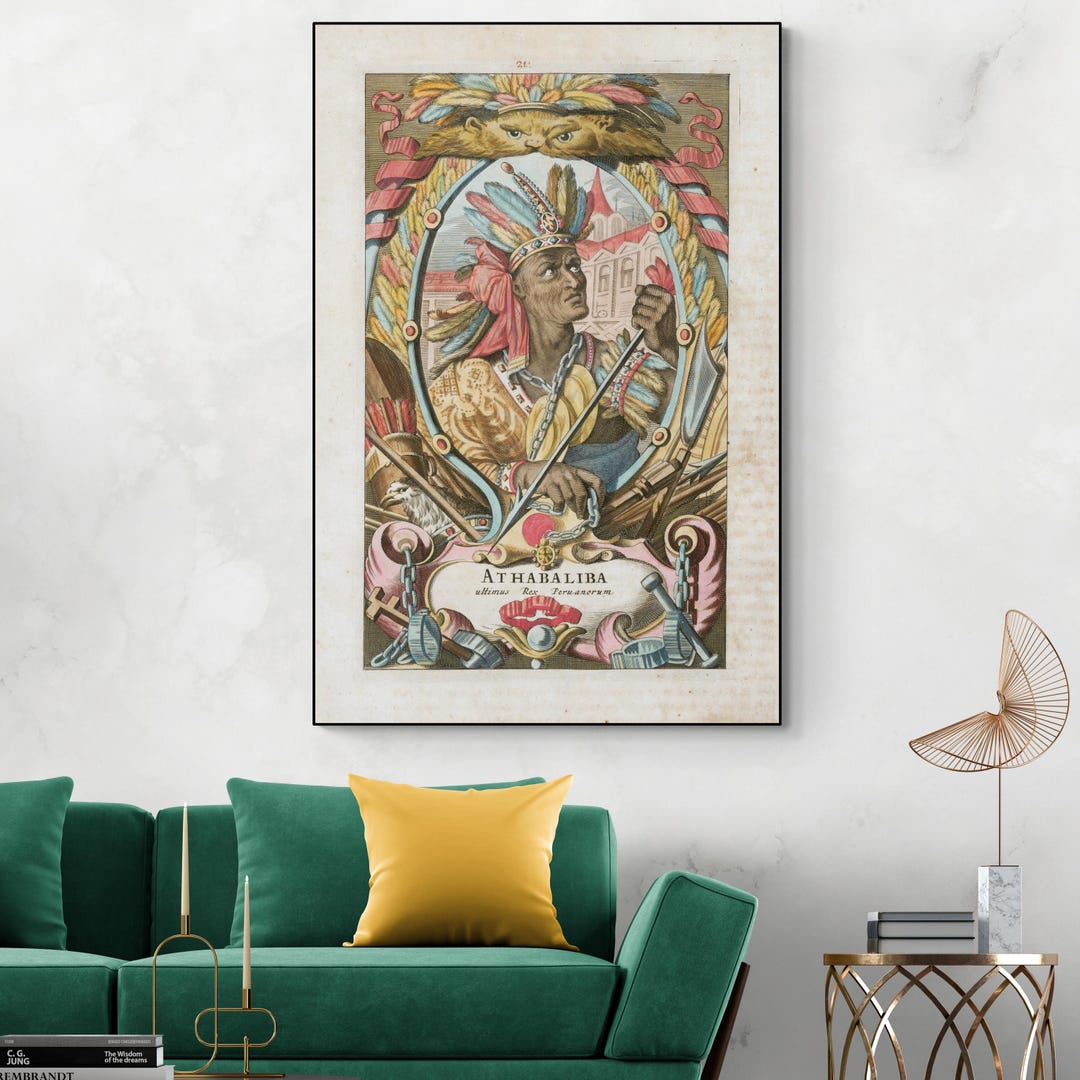 Atahualpa – Last Inca Emperor Portrait Art Print | Indigenous Andean ...