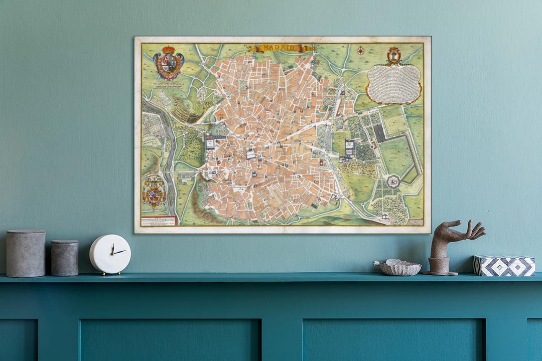 1705 Map of Madrid Spain Historical European Geography Antique Spanish ...