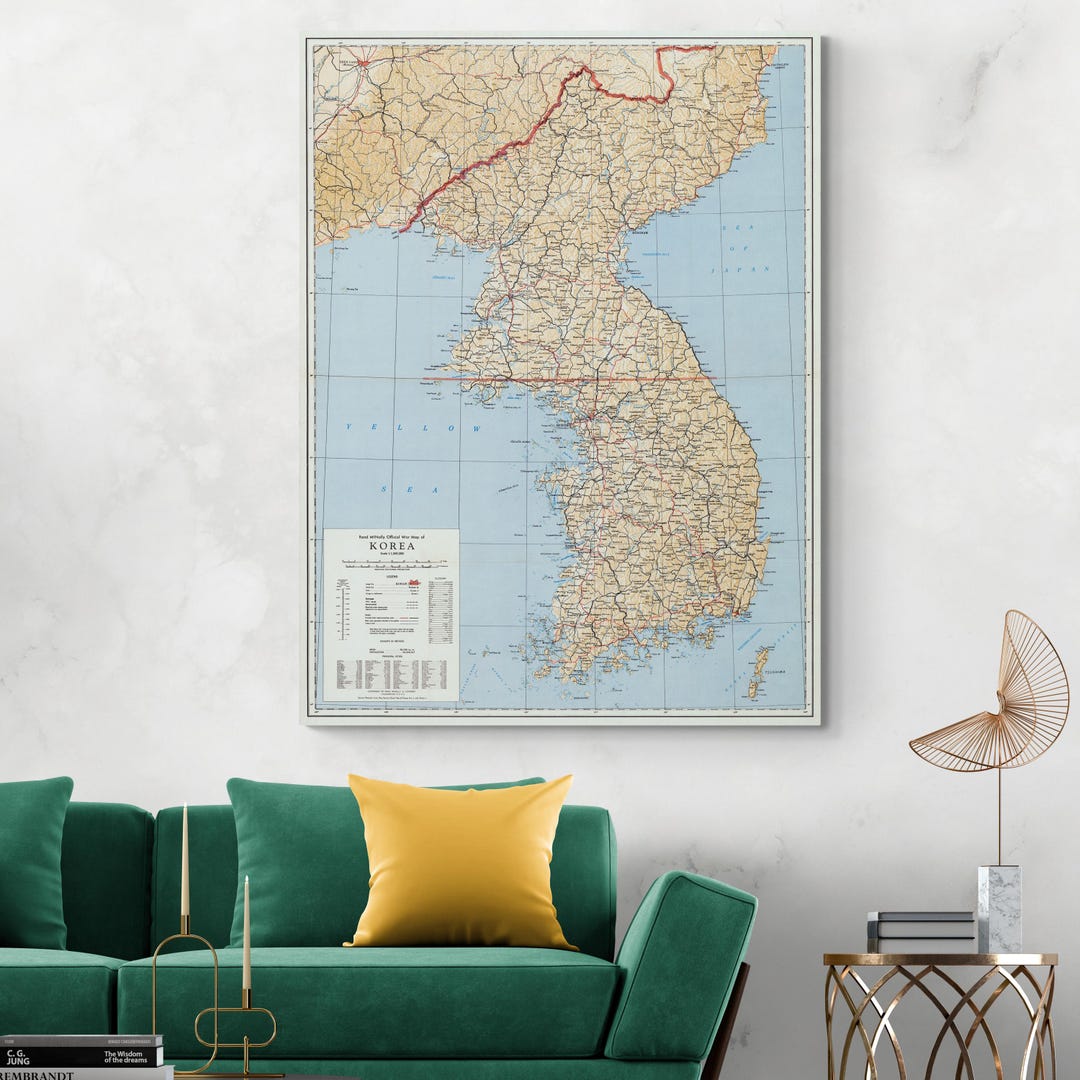 1950 Map of Korea During Korean War American Military Cold War History ...