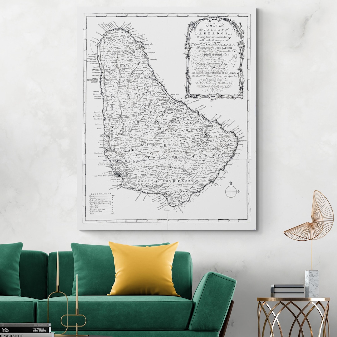 1750 Map of the Island of Barbados – Colonial Caribbean Cartography ...