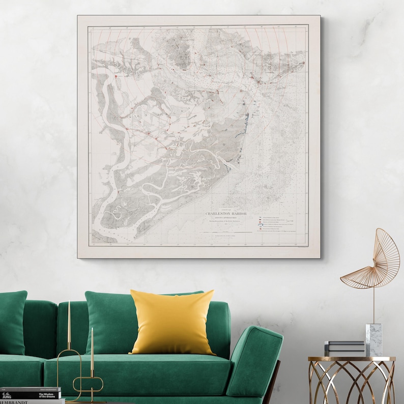 1863 Military Map of Charleston Harbor – Detailed Civil War Era Map ...