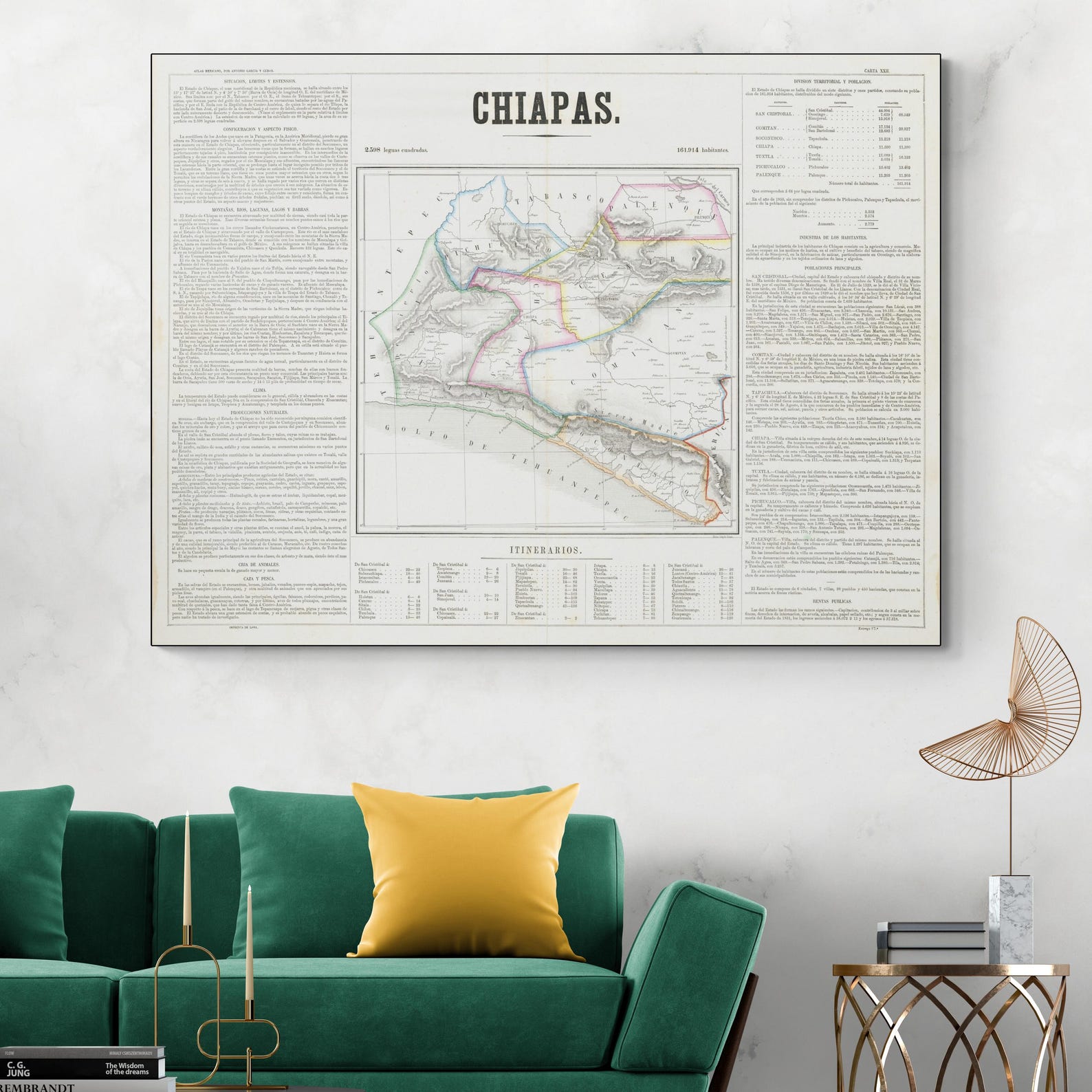 1858 Map of Chiapas Mexico – Historic Southern Mexico Cartography ...