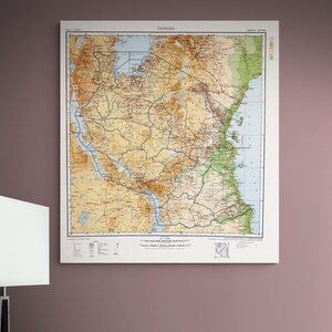 1972 Map of Tanzania – Post-independence East African Map – Cities ...