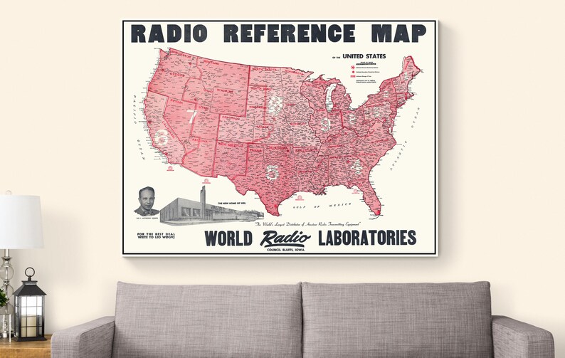 1947 Radio Map of the United States – Postwar Broadcast Coverage Map ...