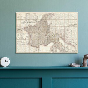 1813 Wall Map of France During First French Republic Napoleonic Empire ...