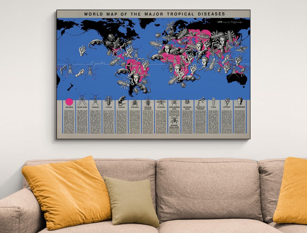 Pictorial World Map of Major Tropical Diseases – Illustrated Global ...