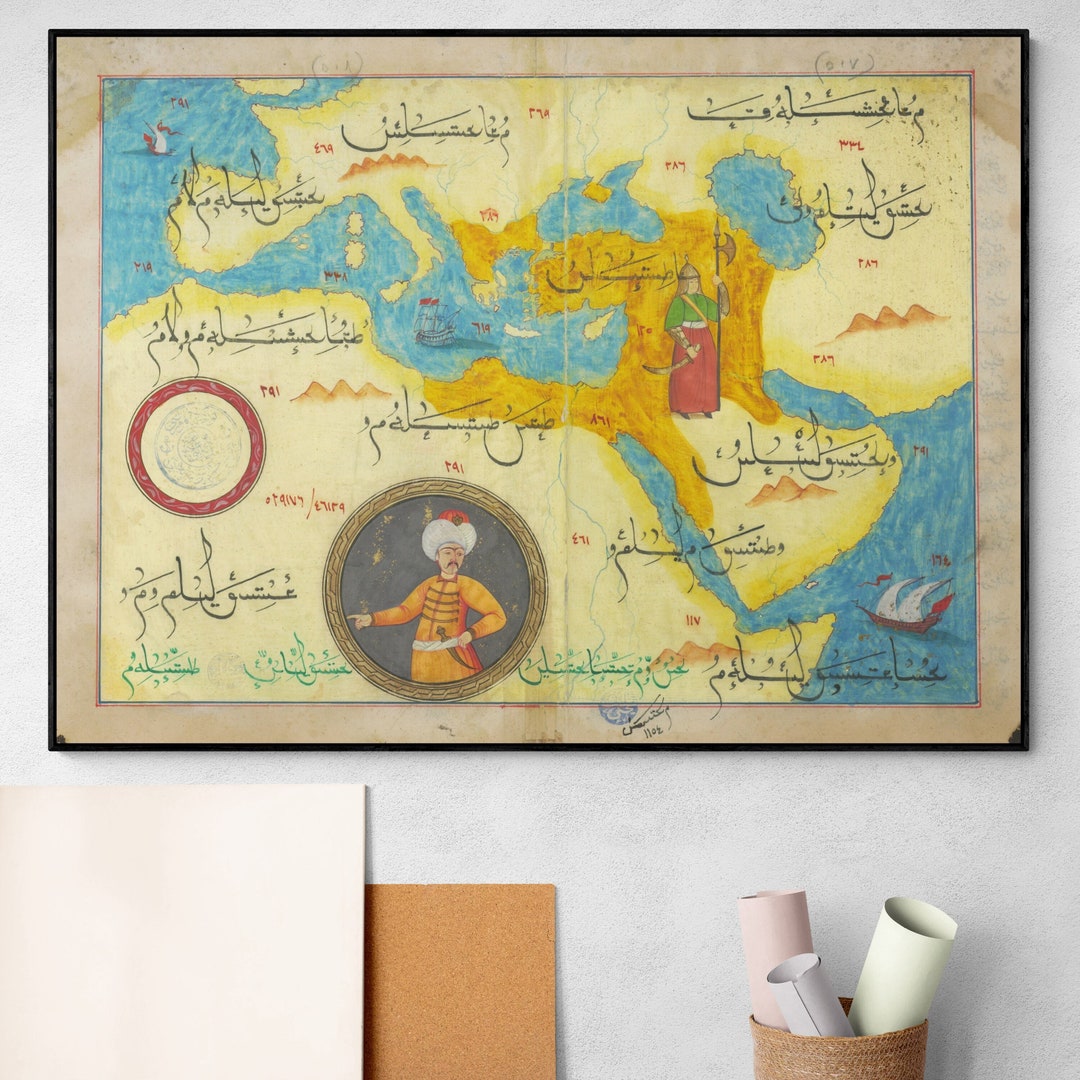19th Century Map of the Ottoman Empire Antique Turkish Turkey Geography ...
