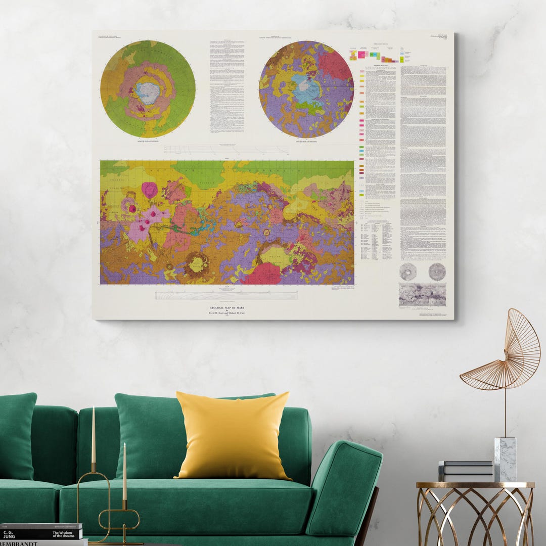 NASA Geological Map of Planet Mars – Martian Surface Cartography ...