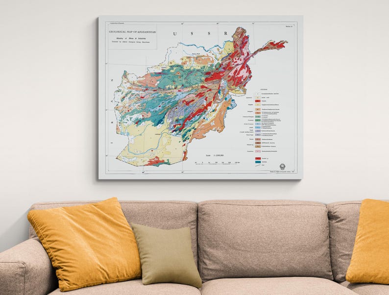 1969 Geological Map of Afghanistan – Middle Eastern Cartography Showing ...