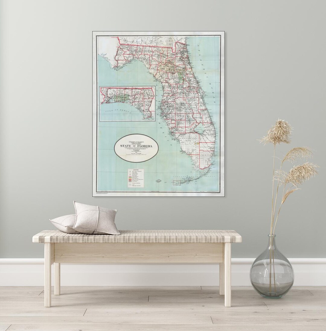 1923 General Land Office Map of Florida American History Cartography ...