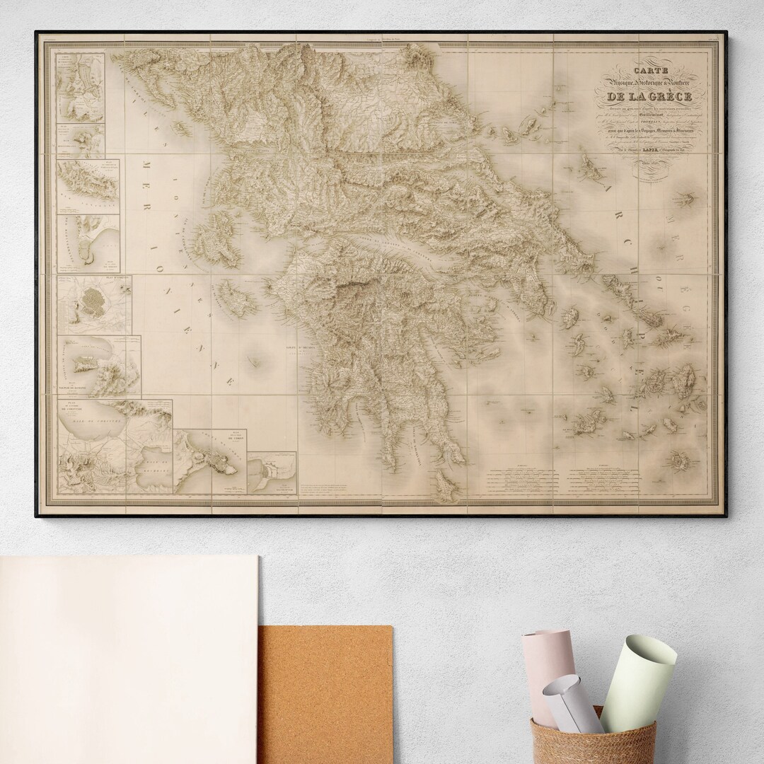 1826 Map of Greece Issued During the Greek War of Independence Antique ...