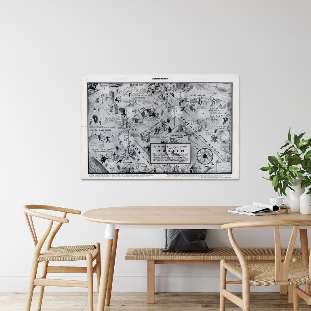 1933 Map of Jazz Nightclubs in Harlem New York City NYC African ...