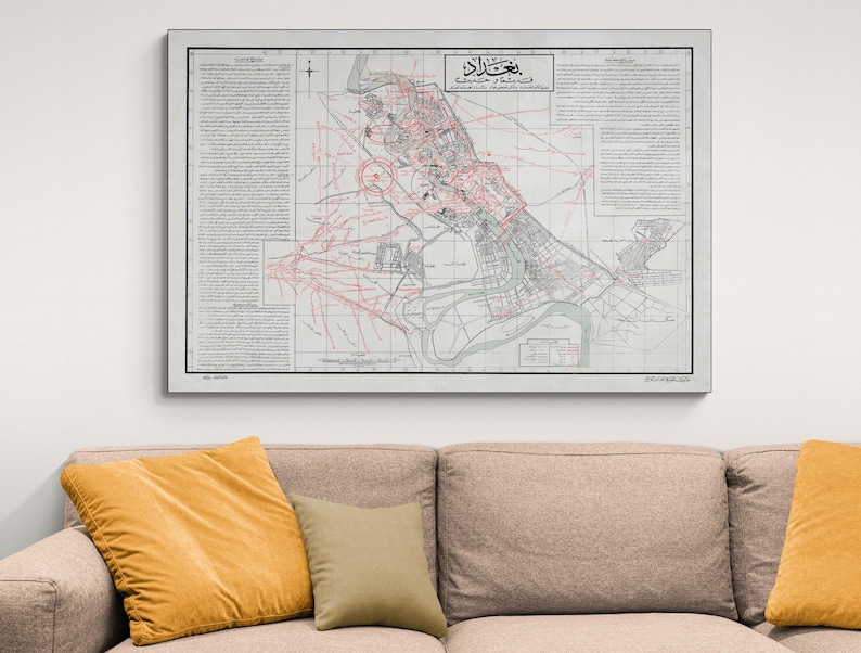 1951 Map of Baghdad Iraq – Mid-20th Century Urban Cartography Featuring ...