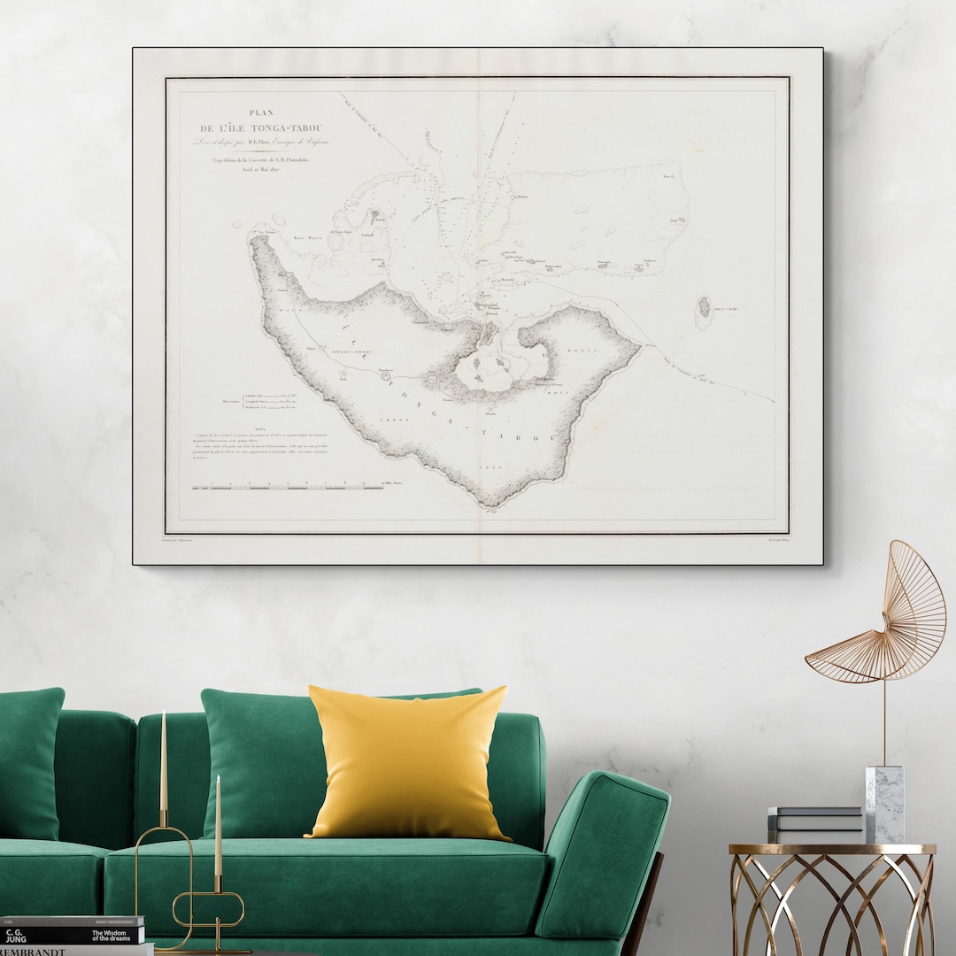 1827 Map of Tonga Oceania Polynesian Tongan Cartography History Decor ...