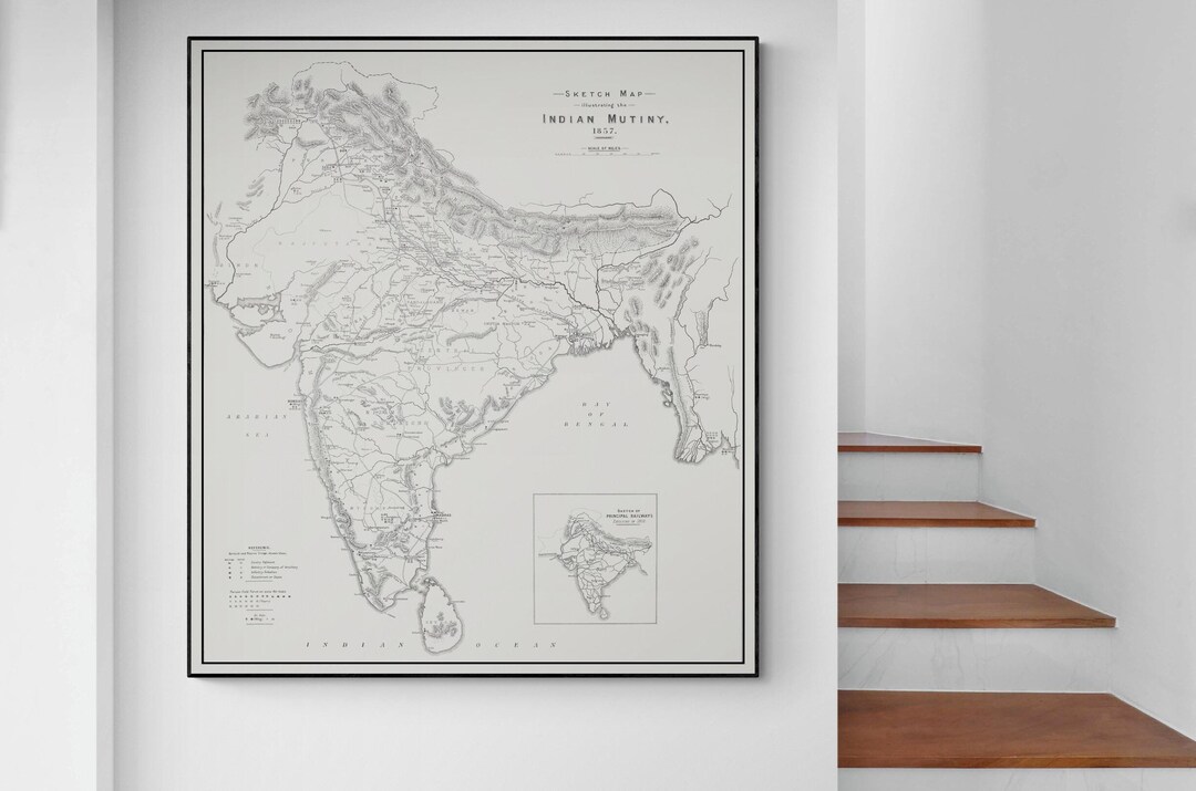 Military Map of India During Great Indian Rebellion or First War for ...