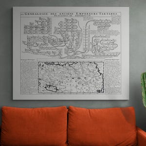 Genghis Khan Family Tree – Mongol Empire Genealogy Chart Art Print ...
