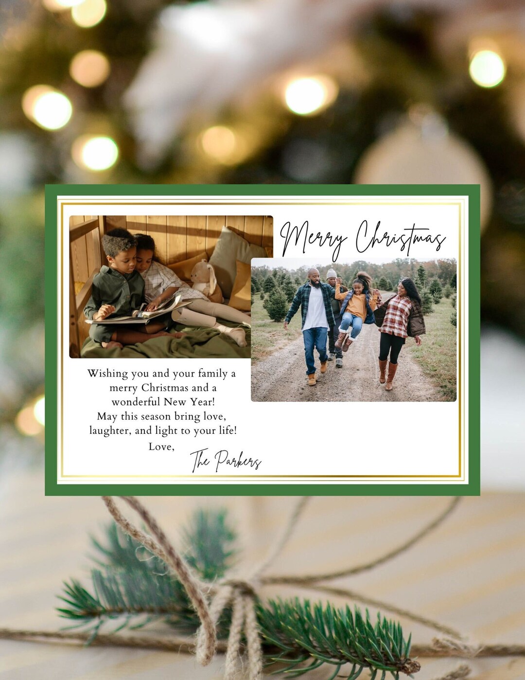 EDITABLE Christmas Card Template, Holiday Card With Photo, Customizable ...
