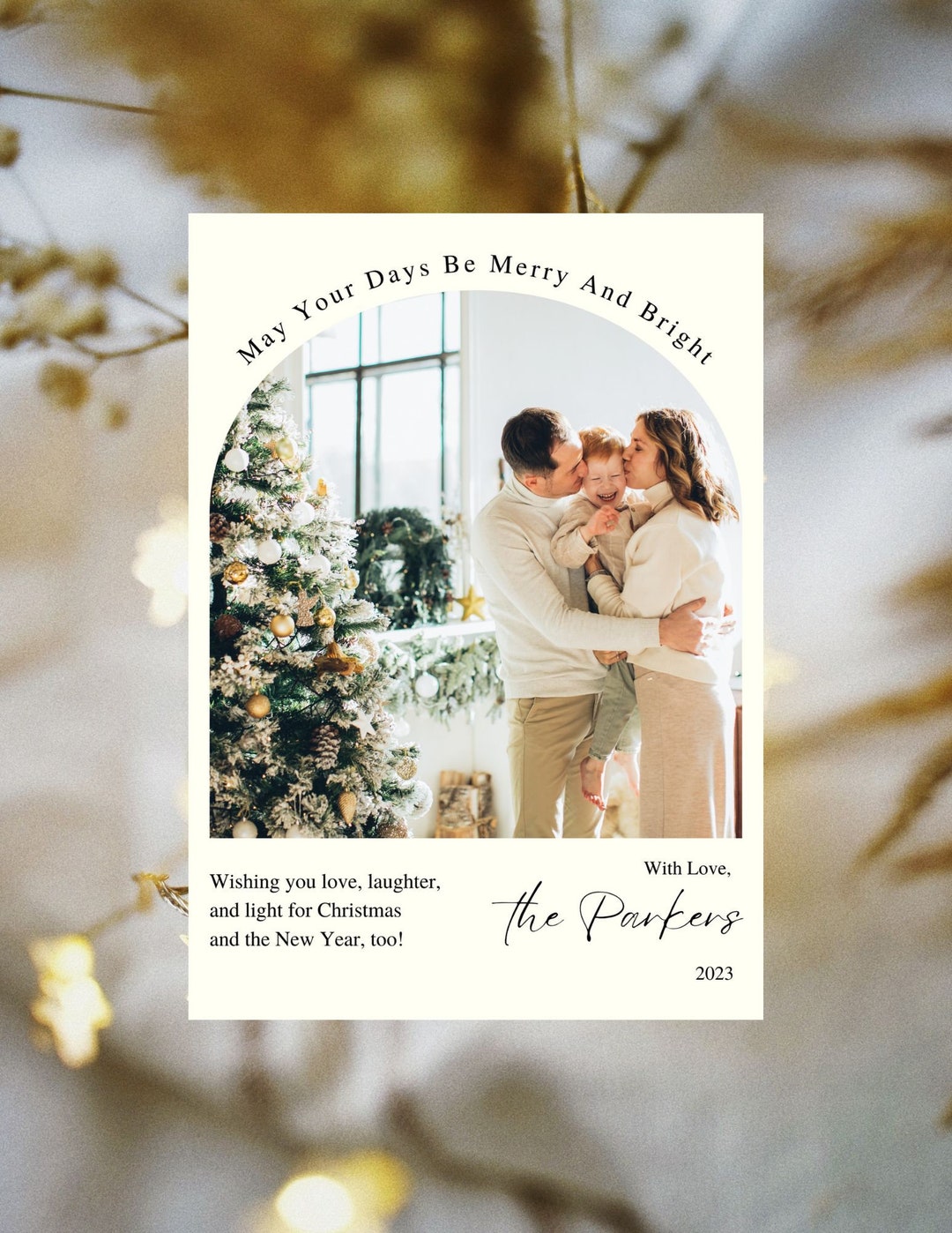 EDITABLE Boho Christmas Card, Printable Christmas Card With Photo ...