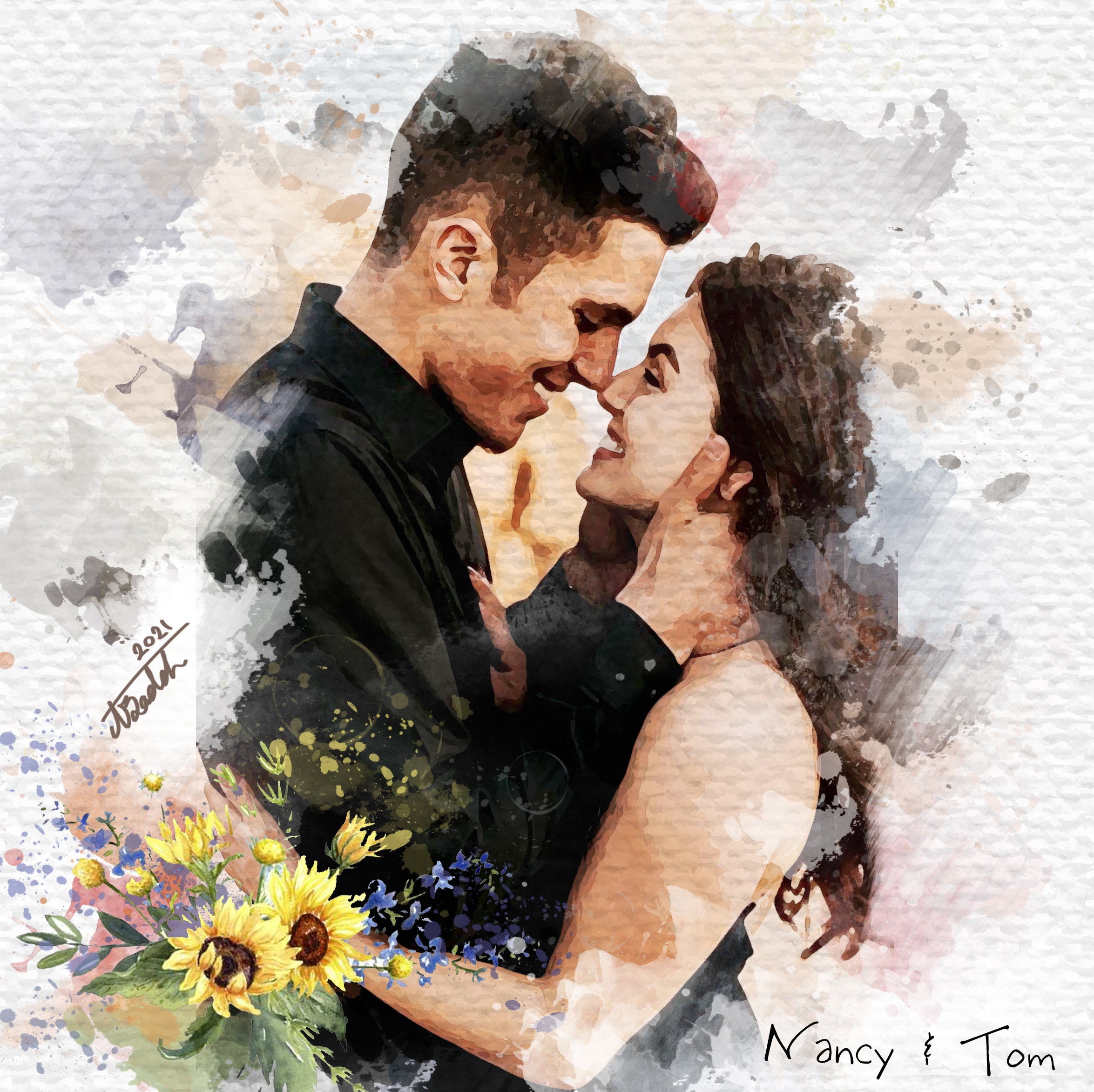 Digital Custom Portrait Painting - Etsy