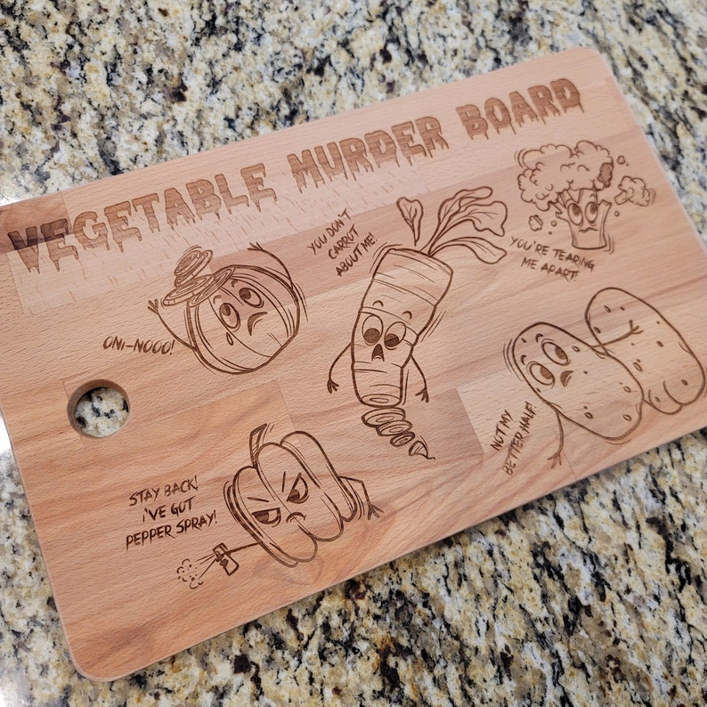 Vegetable MURDER Board - Etsy